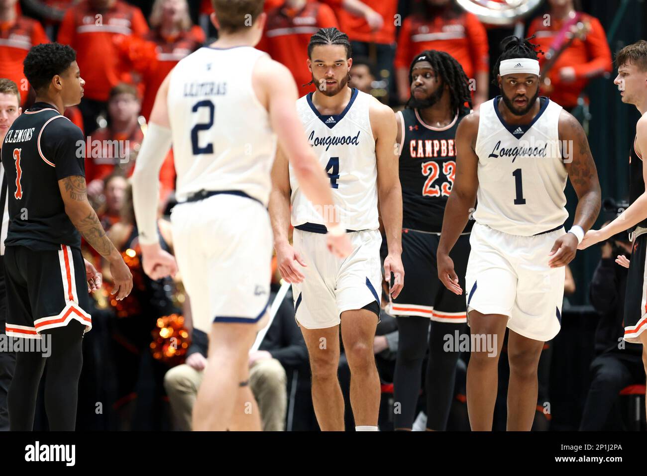 CHARLOTTE, NC - MARCH 03: Zac Watson (4) of the Longwood Lancers stares ...