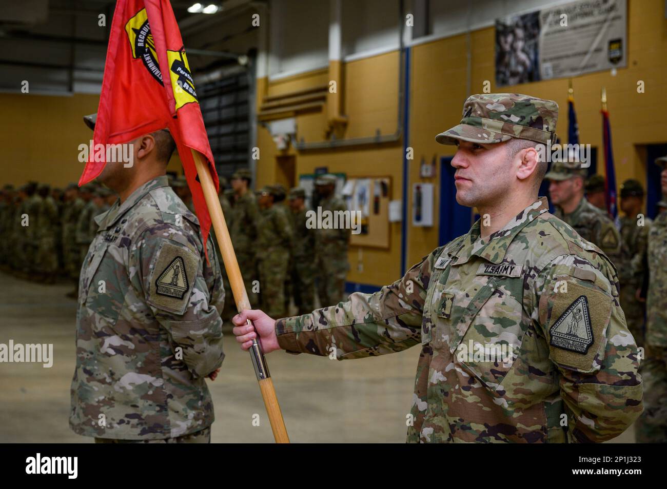A U.S. Army Soldier, with the Recruiting and Retention Battalion, New Jersey National Guard ...