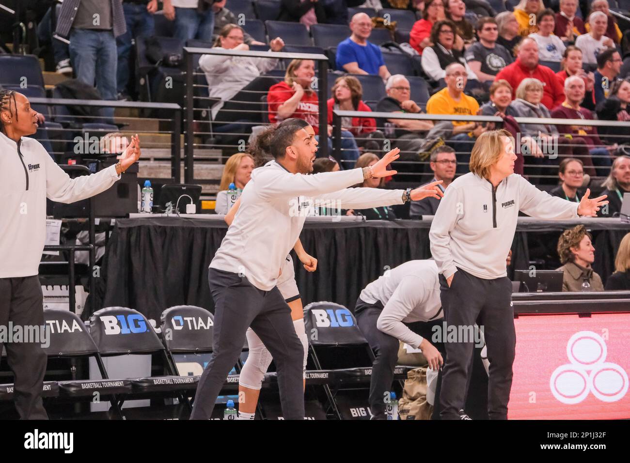 Minneapolis, Minnesota, USA. 2nd Mar, 2023. Purdue Boilermakers bench ...