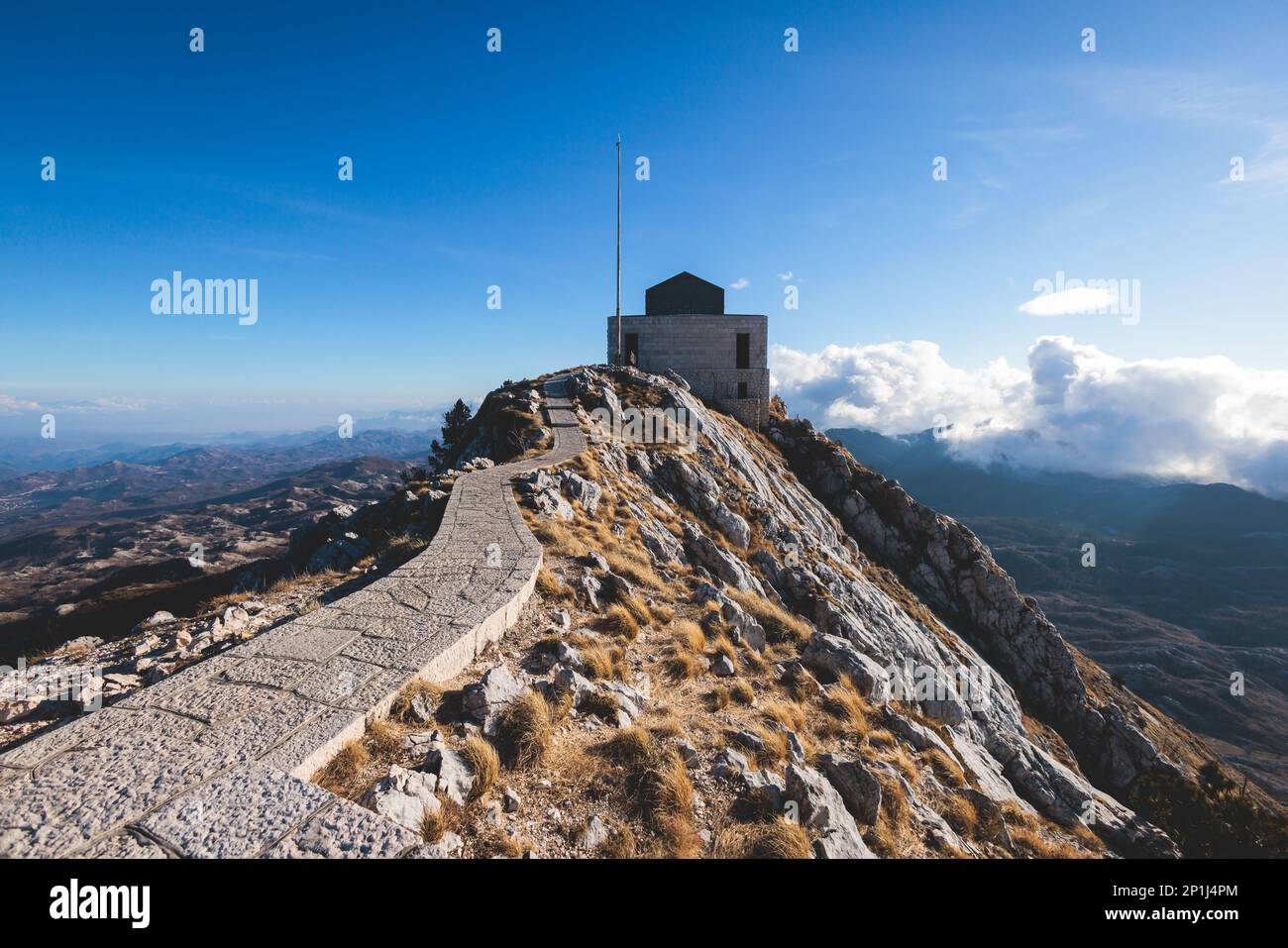 Beautiful aerial view of Lovcen National Park panorama, seen from mount ...