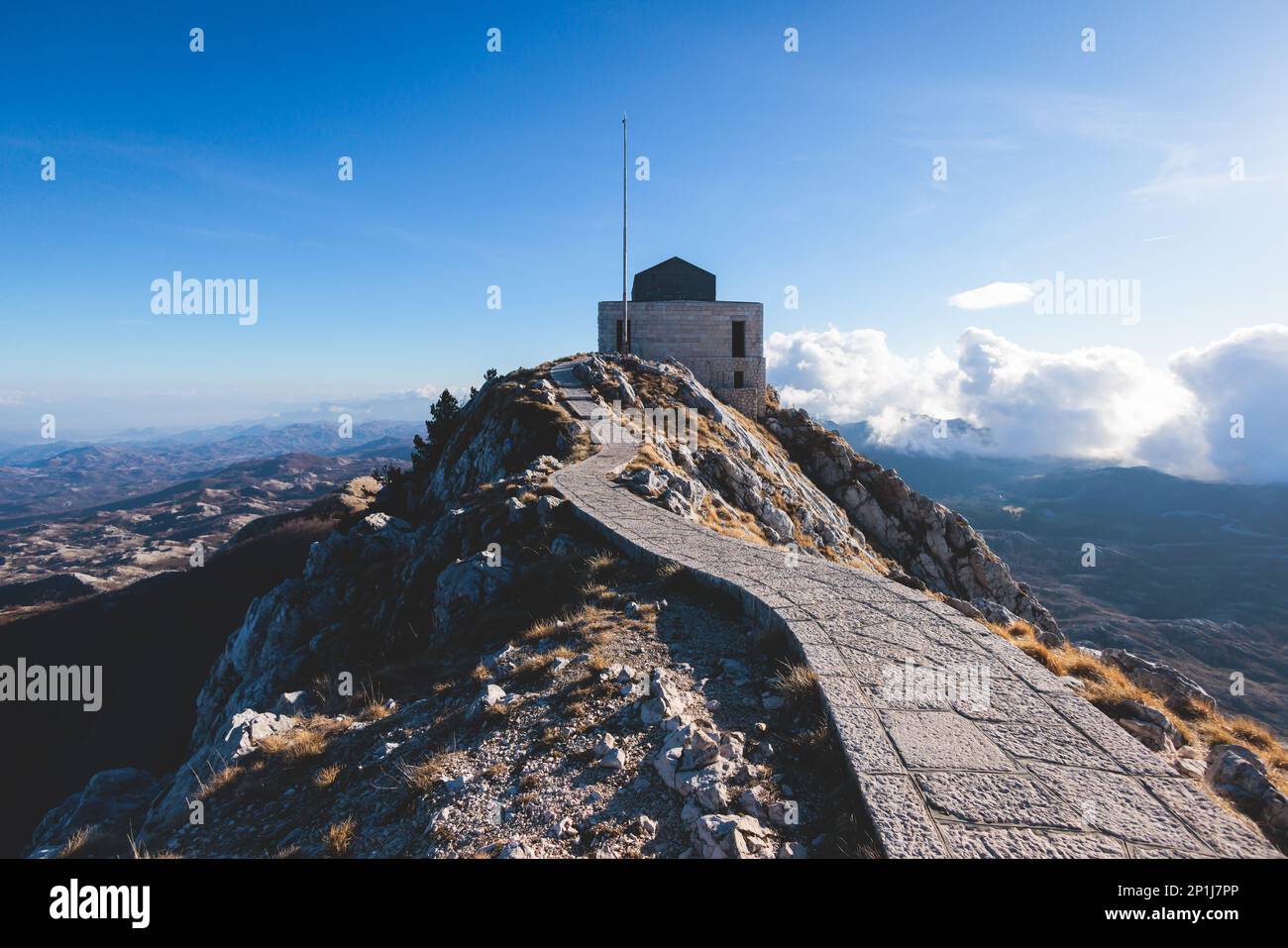 Beautiful aerial view of Lovcen National Park panorama, seen from mount ...