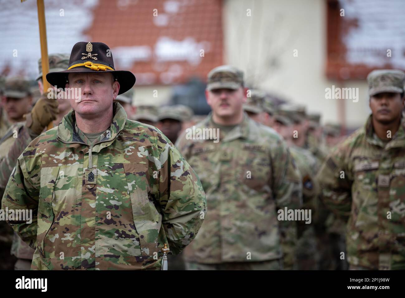 Outgoing command sergeant major of NATO eFP Battle Group Poland, U.S ...