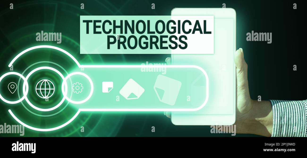 Conceptual caption Technological Progress. Conceptual photo overall ...