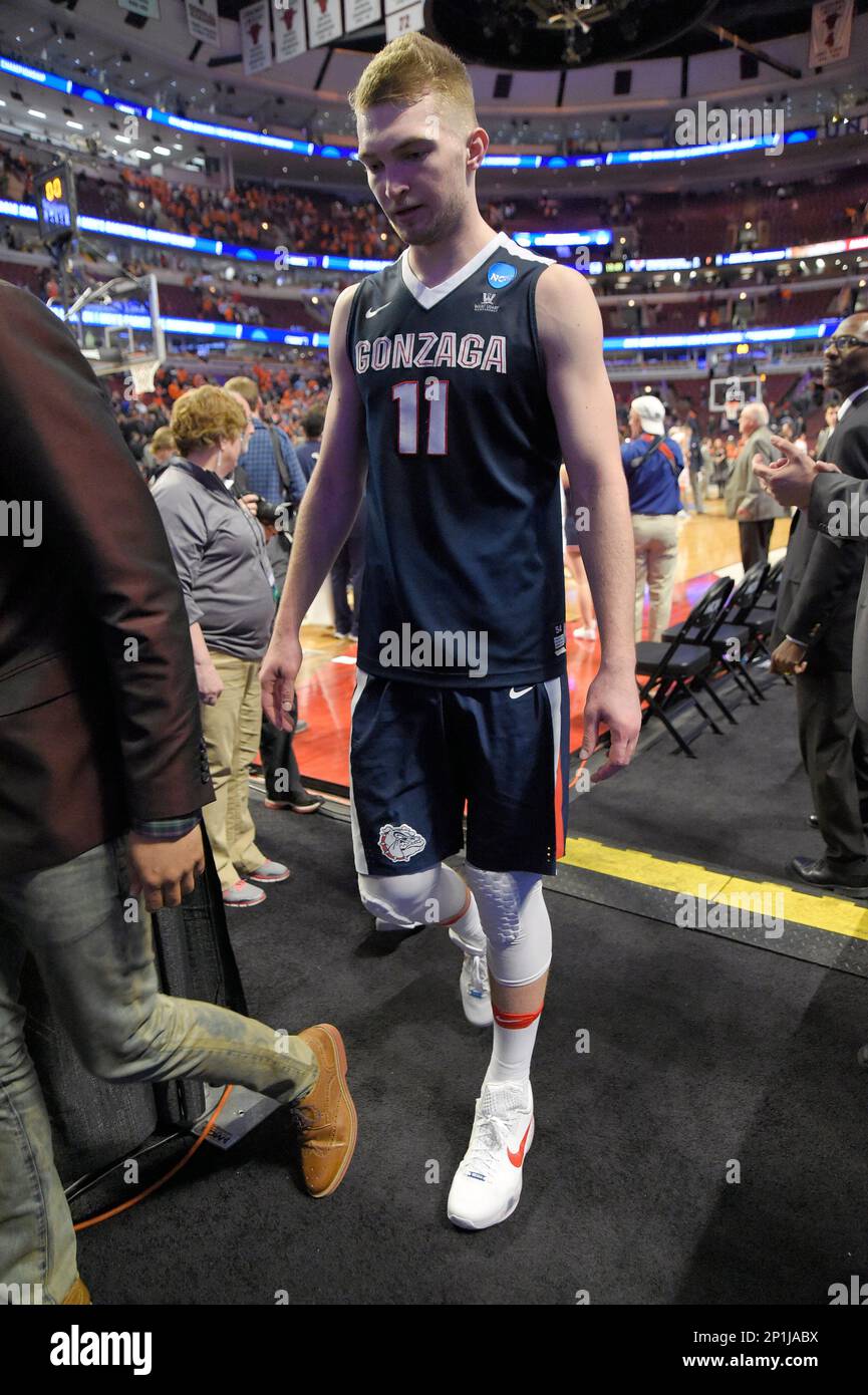 25 March 2016: F Domantas Sabonis (11) of the Gonzaga Bulldogs walks off the court during the ...