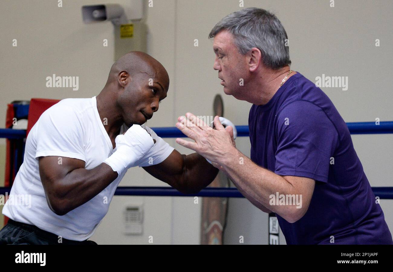 March 25,2016. Indio CA. Timothy Bradley works out with his trainer ...