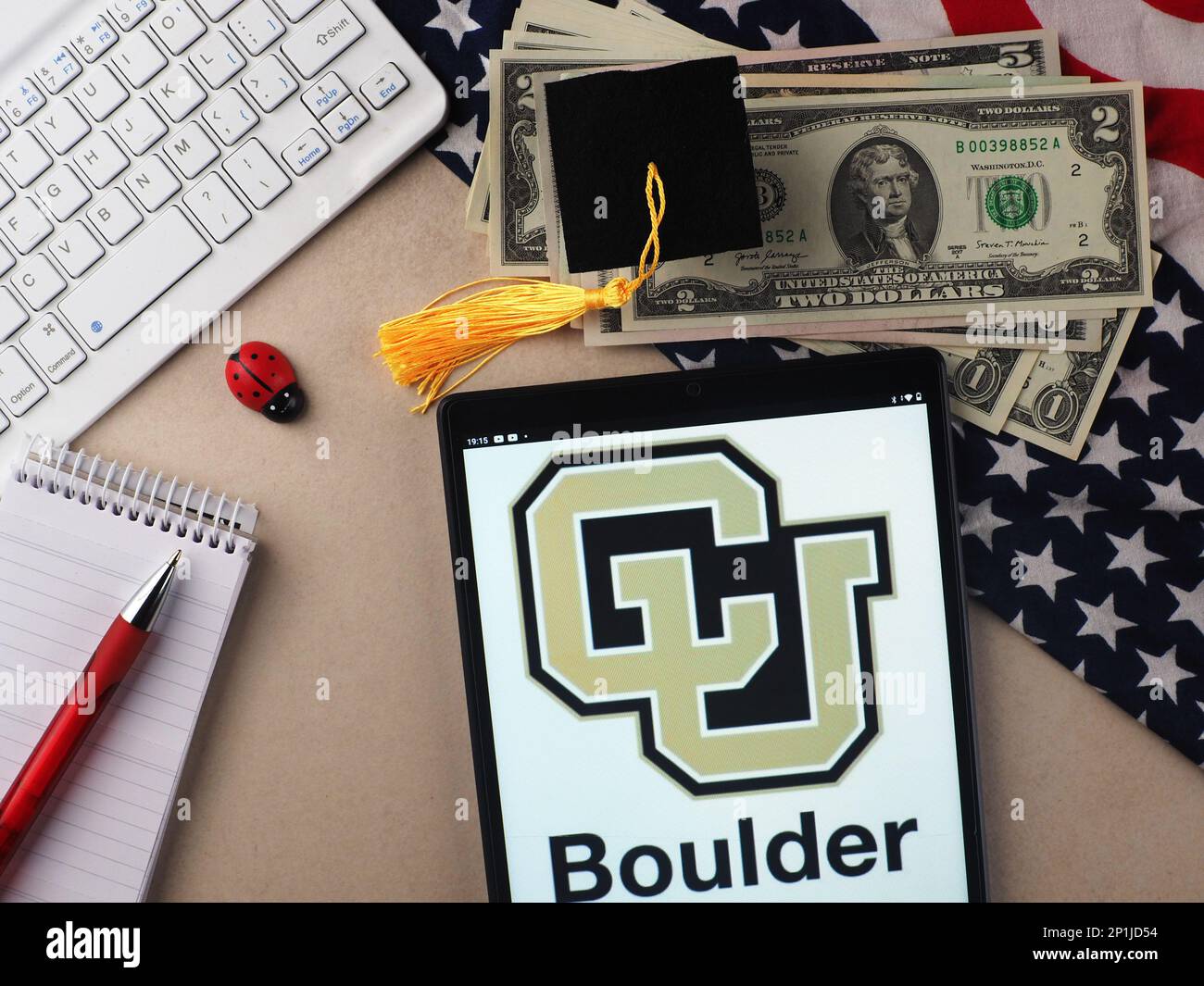 In this photo illustration, University of Colorado at Boulder logo seen ...