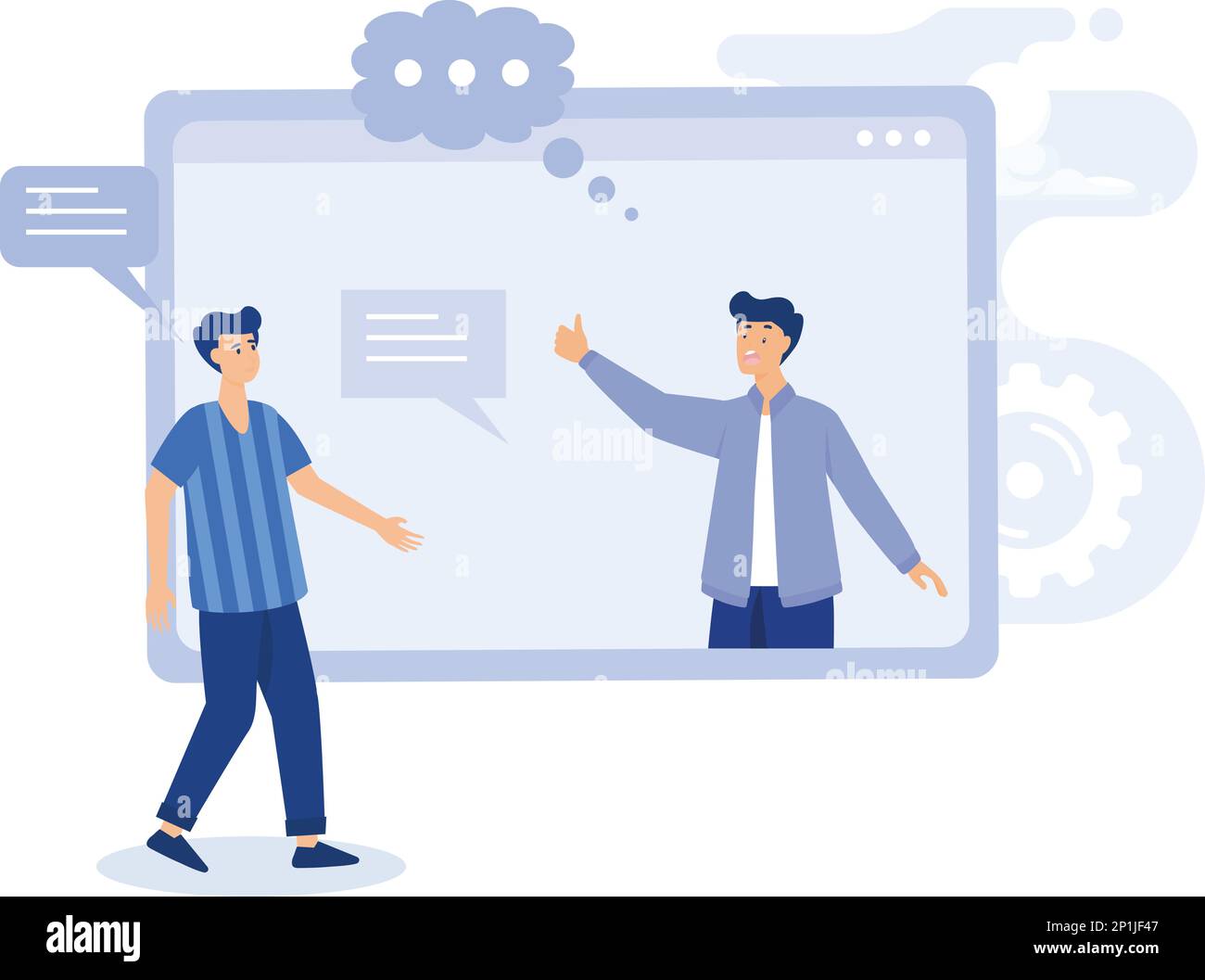 Customer help service concept, FAQ and website support team, chatbot ...