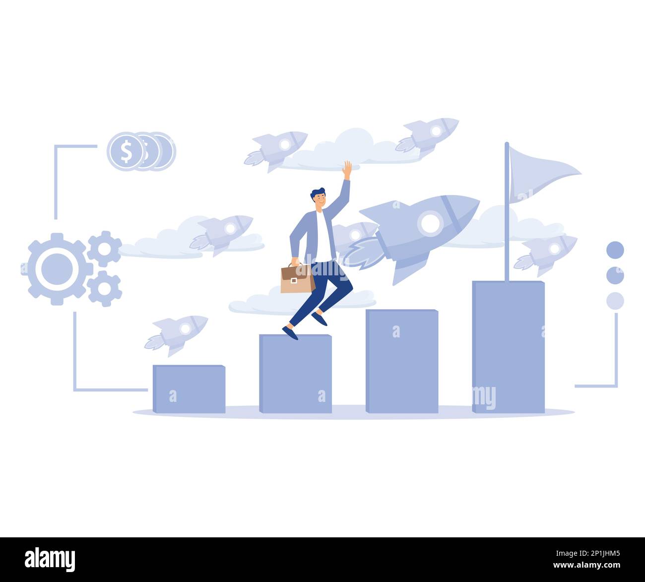 Employee efficiency concept, Career growth,company challenge and ...