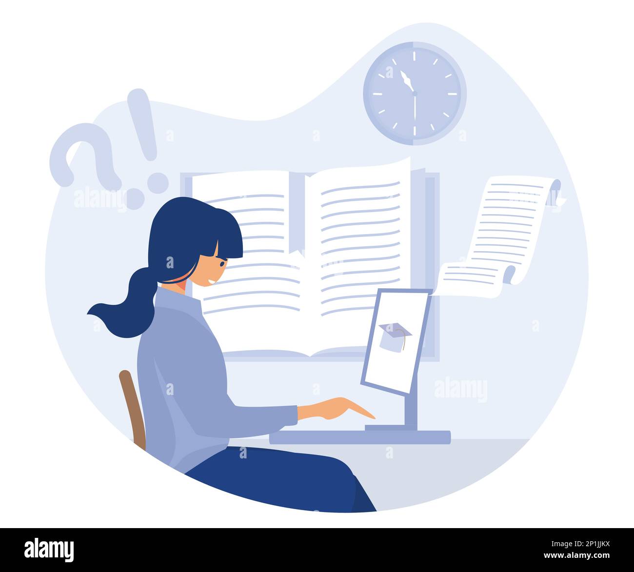 College search, Student thinking, preparing for exams, choosing ...