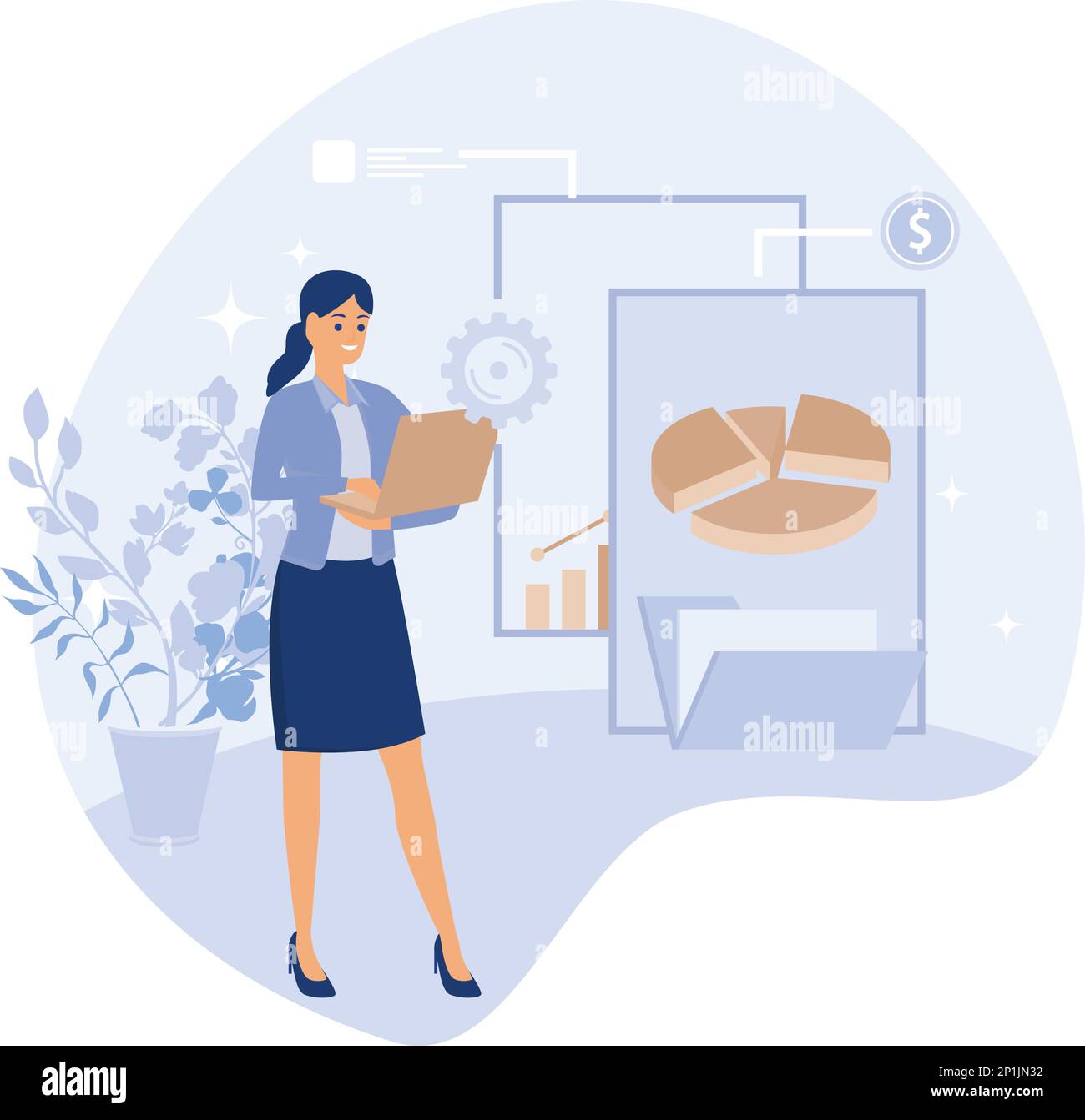 Financial report abstract concept, Budget planning, records management ...