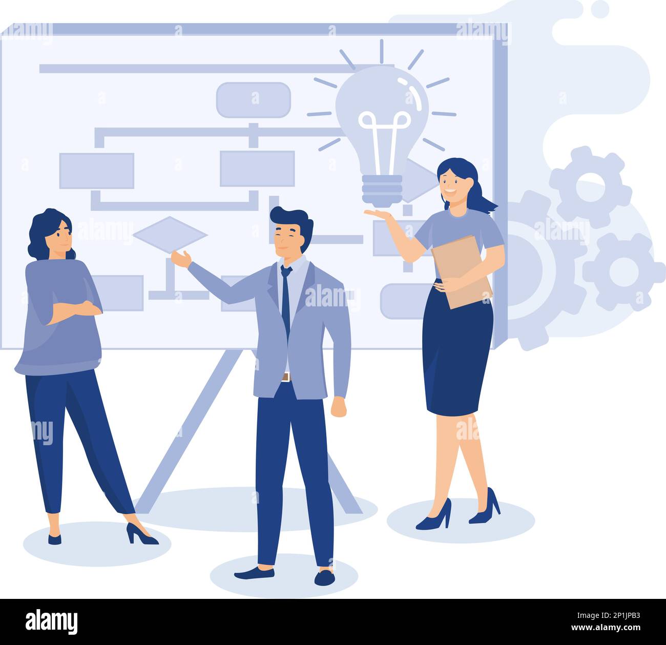 New startup project,Group of diverse people discuss business idea,flat ...