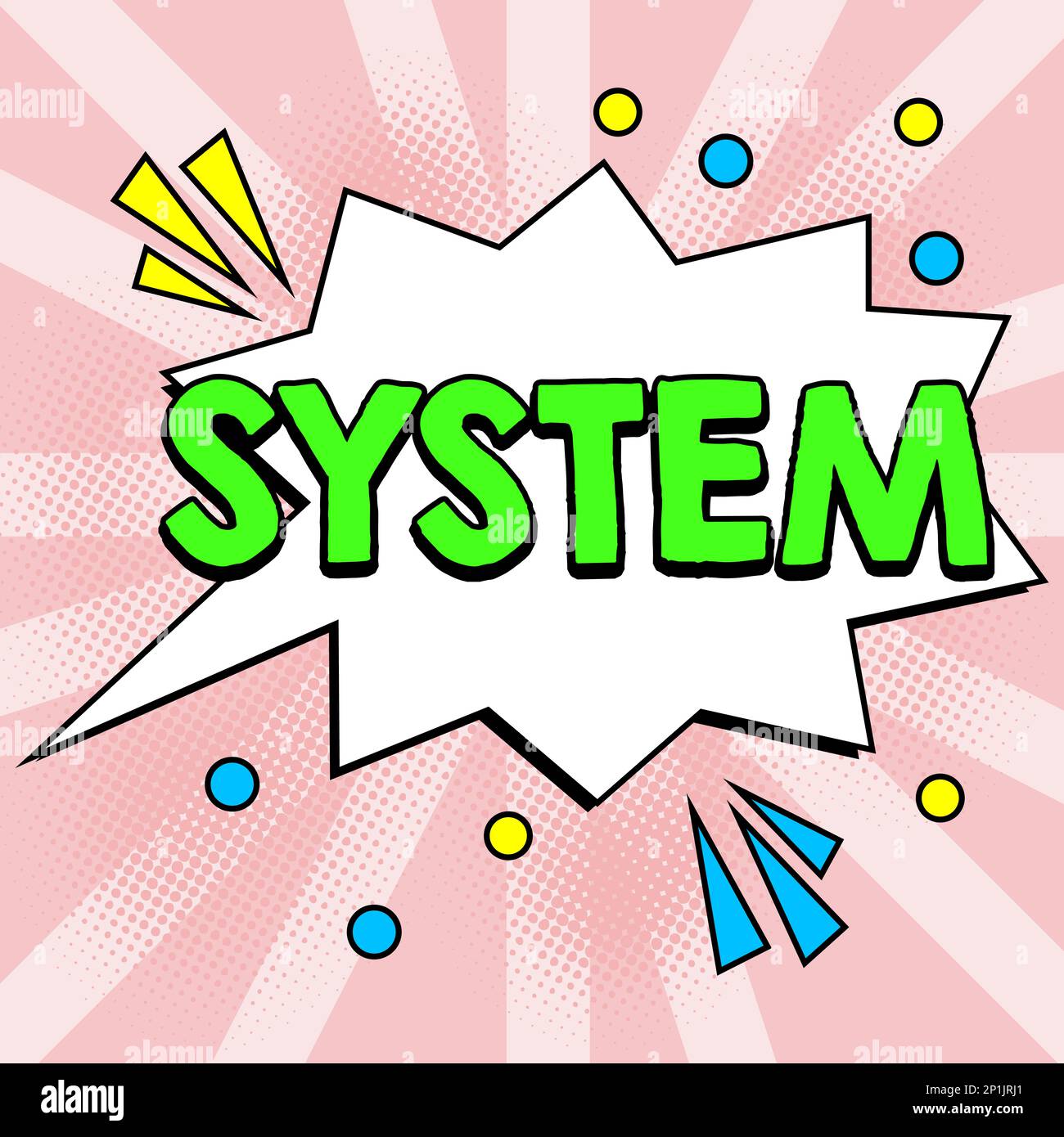 Hand writing sign System. Business overview set of things working ...