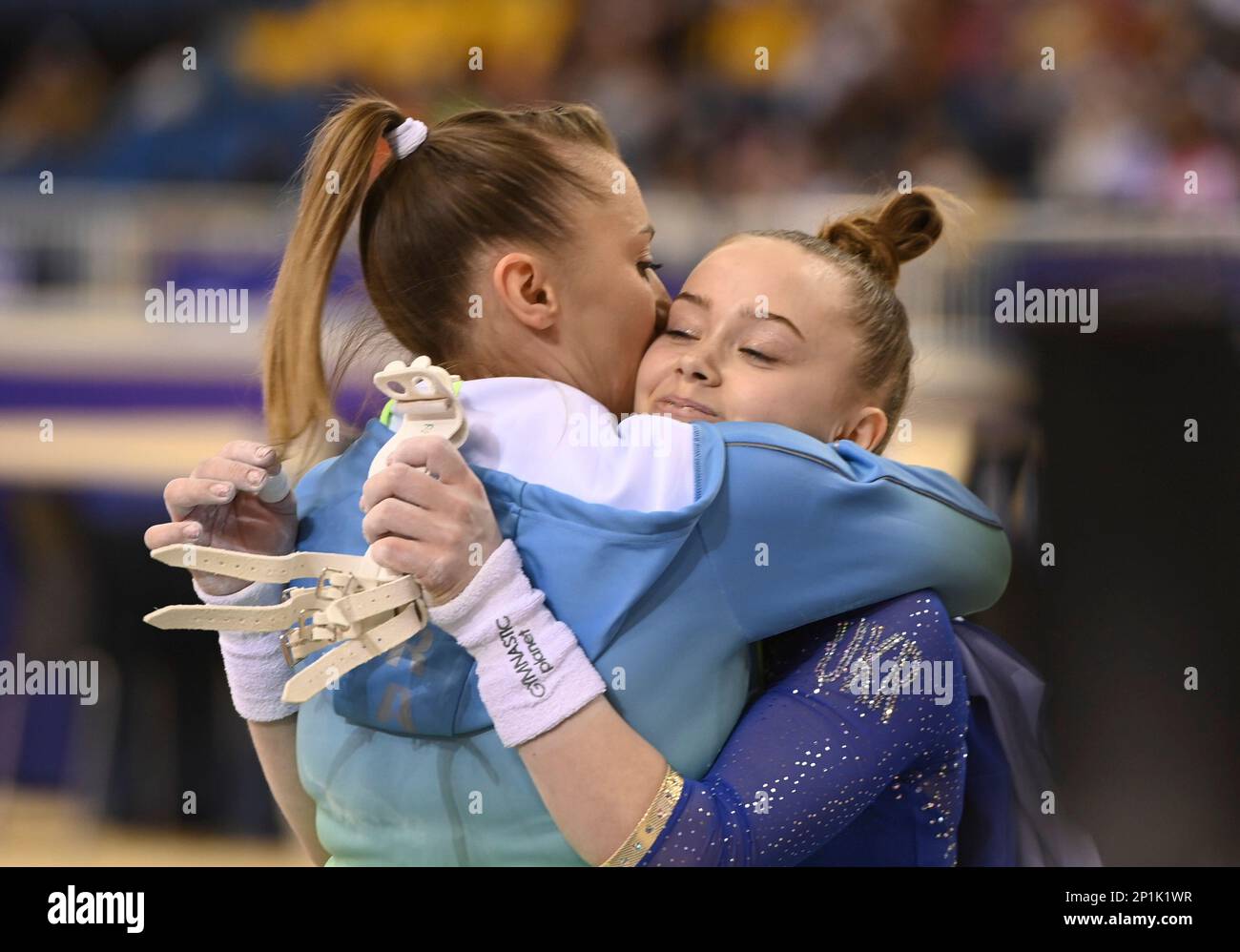 Doha, Qatar. 3rd Mar, 2023. Anna Lashchevska (R) of Ukraine celebrates ...