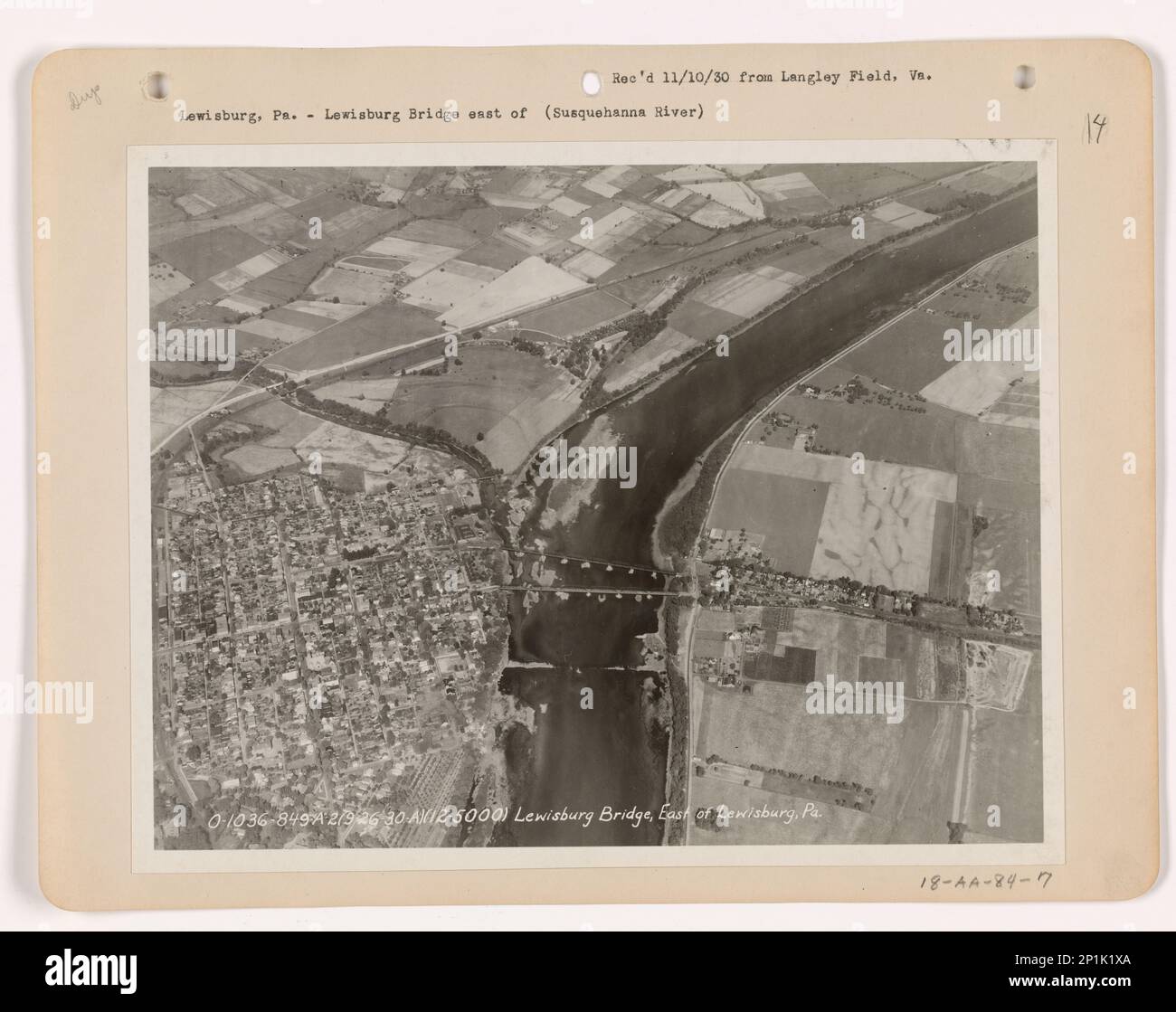 Pennsylvania - Lewisburg through Marcus Hook, Aerial Photograph Stock ...