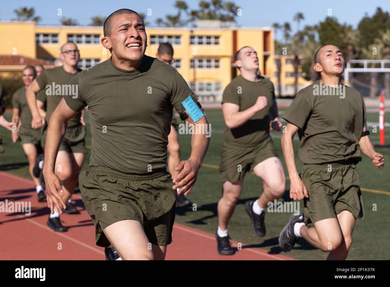 U.S. Marine Corps recruits with Kilo Company, 3rd Recruit Training ...