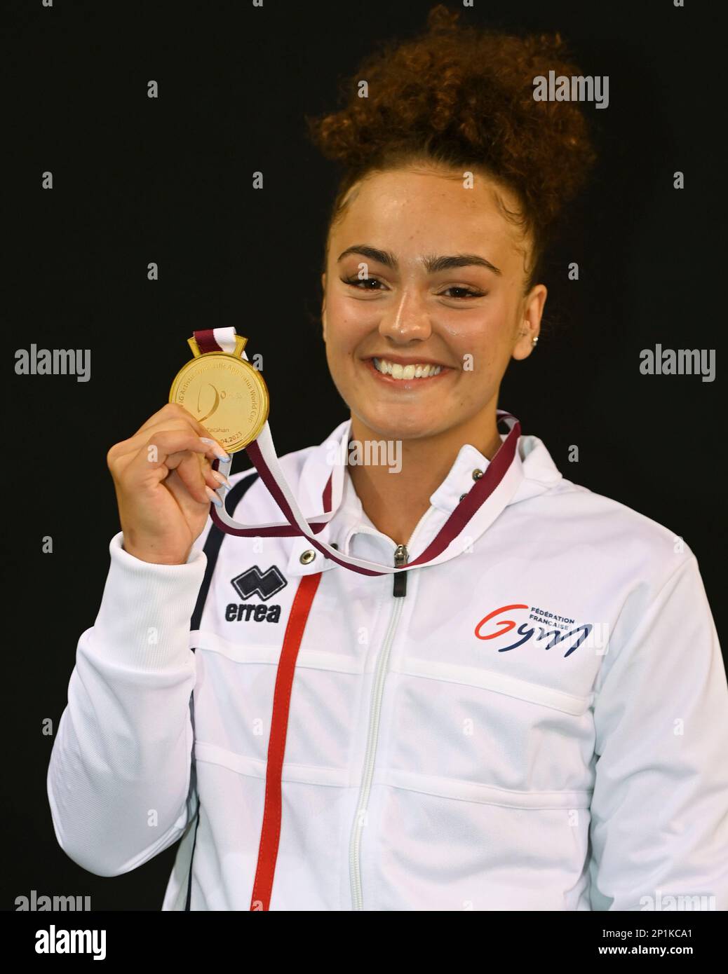Doha, Qatar. 3rd Mar, 2023. Gold medalist Coline Devillard of France ...