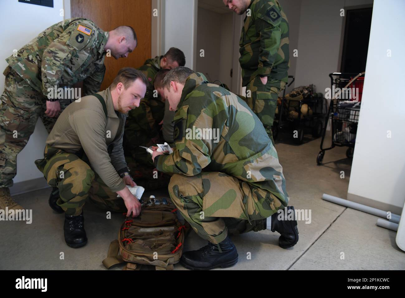 Members of the Norwegian Home Guard conduct training at the Medical ...