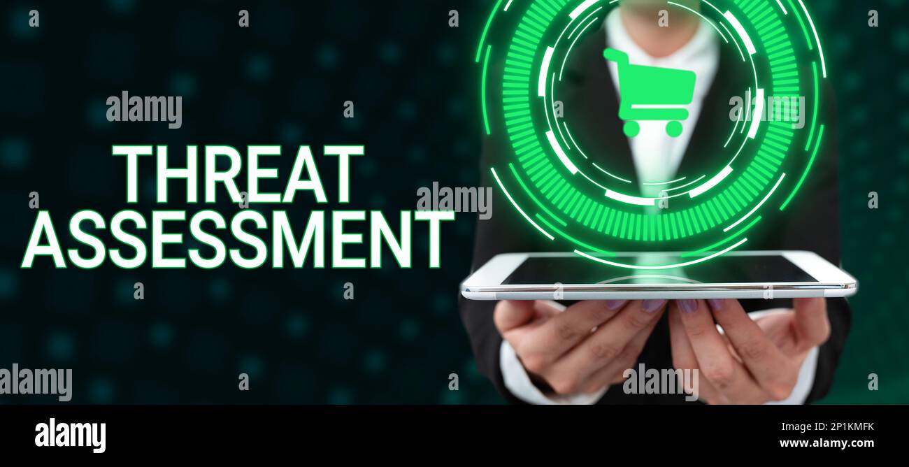 Hand writing sign Threat Assessment. Business idea determining the ...