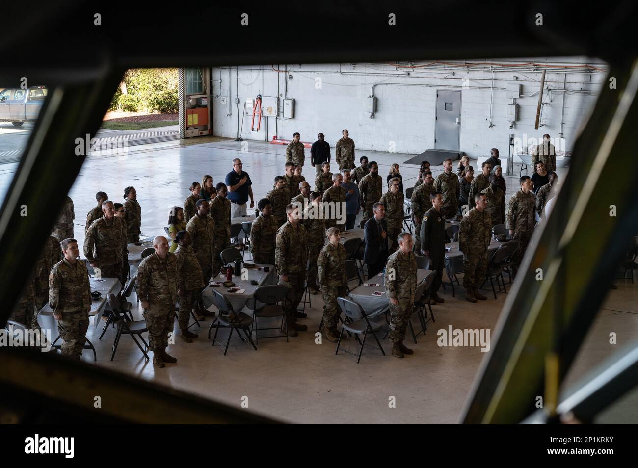 Airmen assigned to the 6th Air Refueling Wing and guests attend the Dr ...