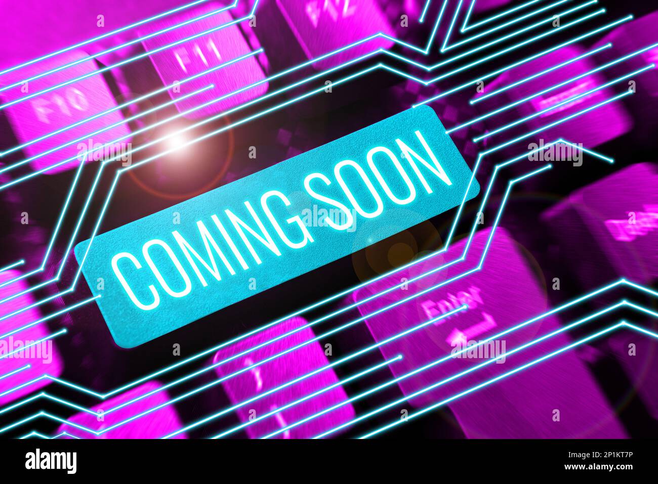 Hand writing sign Coming Soon. Business approach something is going to ...
