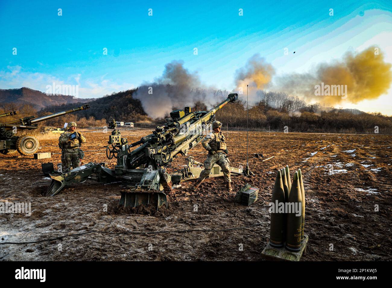 An artilleryman assigned to 2nd Battalion, 17th Field Artillery ...