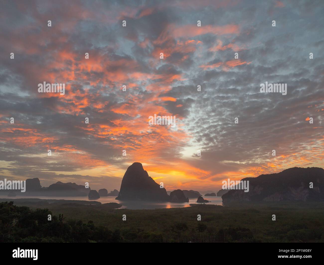 aerial view Amazing light of nature cloudscape sky above Samed Nang ...