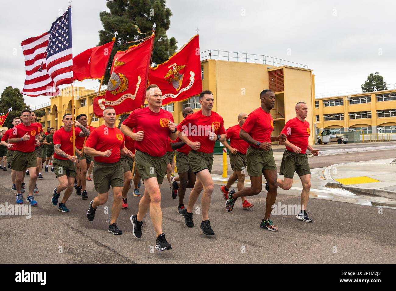 U.S. Marine Corps Brig. Gen. Jason L. Morris, left, the commanding ...