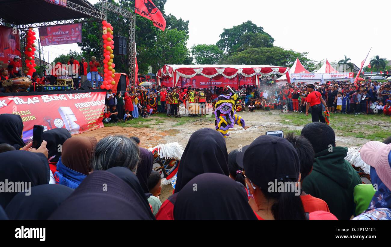 Reog Traditional Art Attractions, In The Muntok City Surge Field During ...