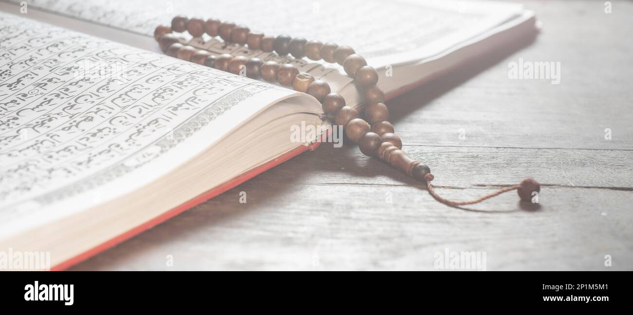 Islamic prayer beads or tasbih in an artistic. It is suitable for ...