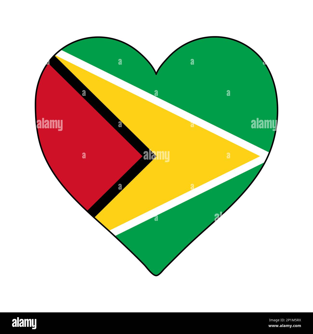 Guyana Heart Shape Flag. Love Guyana. Visit Guyana. South America. Latin America. Vector ...