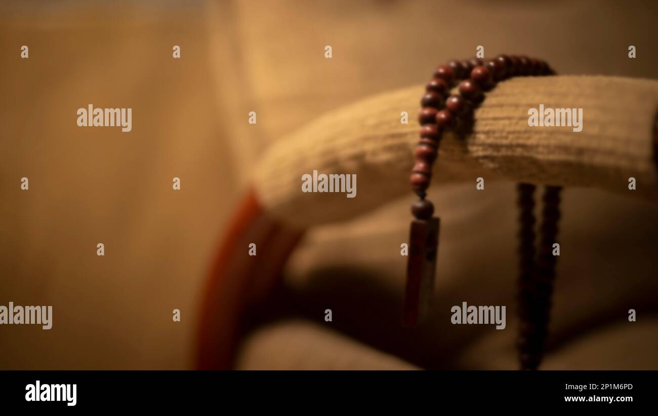 Islamic prayer beads or tasbih in an artistic. It is suitable for ...