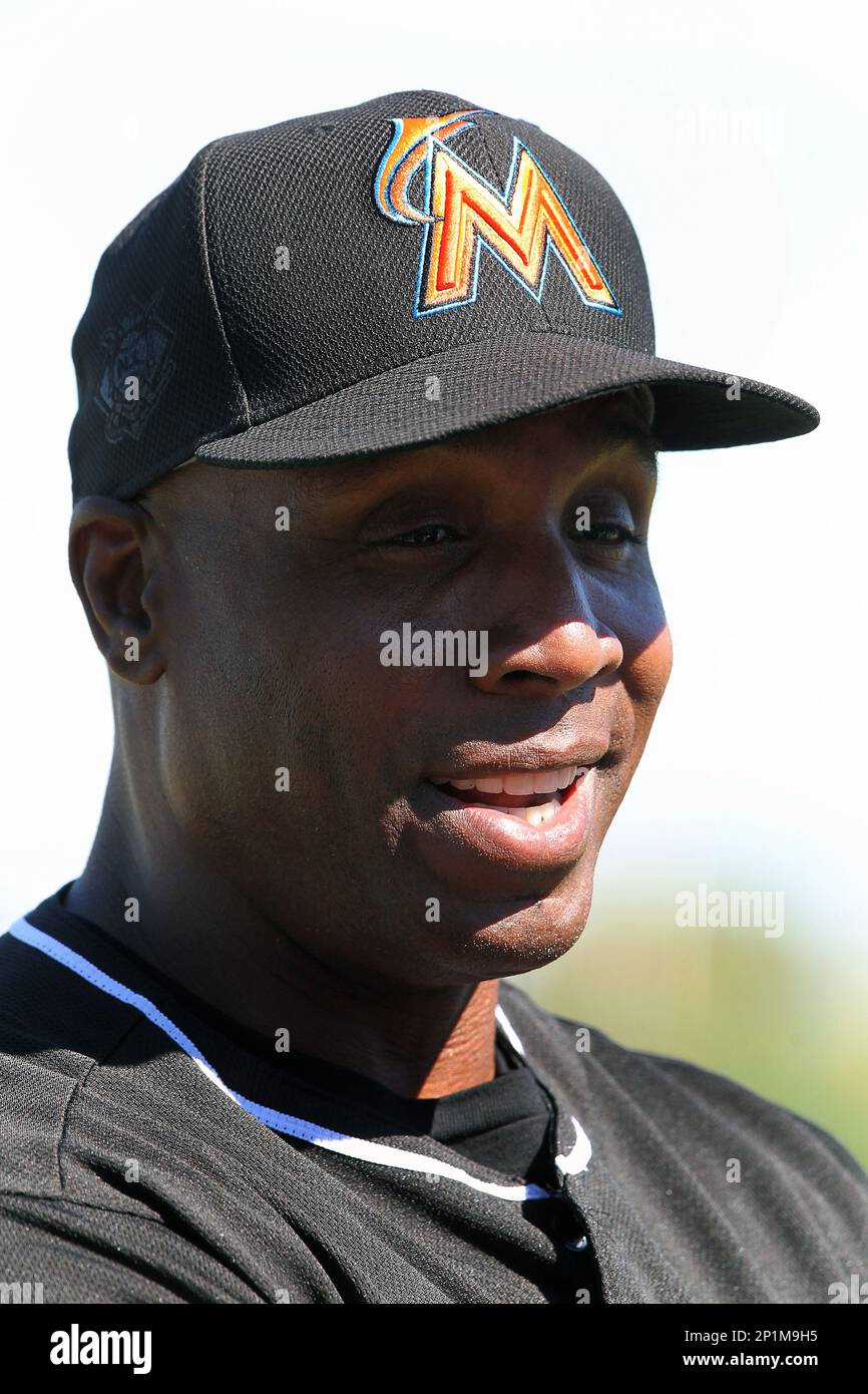 06 MAR 2016: Miami Marlins hitting coach Barry Bonds during the spring ...