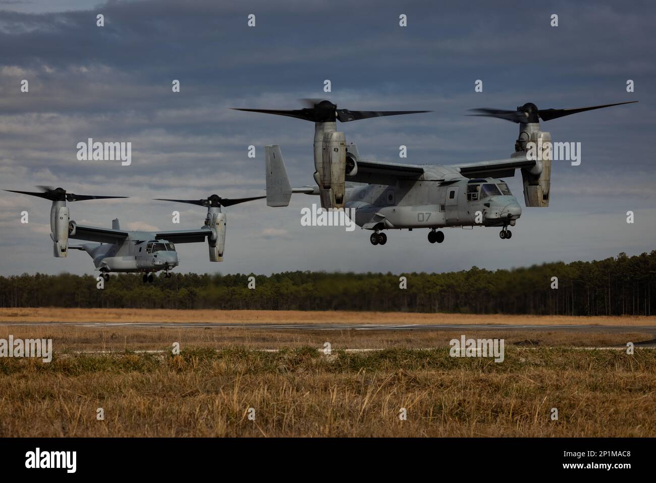U.S. Marine Corps MV-22B Ospreys from Marine Medium Tiltrotor Squadron ...
