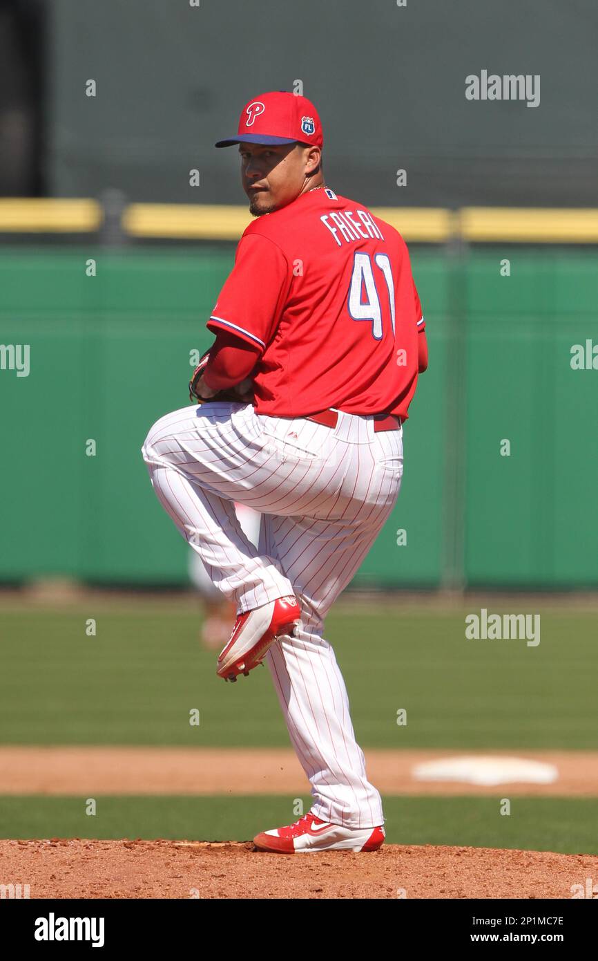 28 Feb 2016: Ernesto Frieri of the Phillies during the spring training ...
