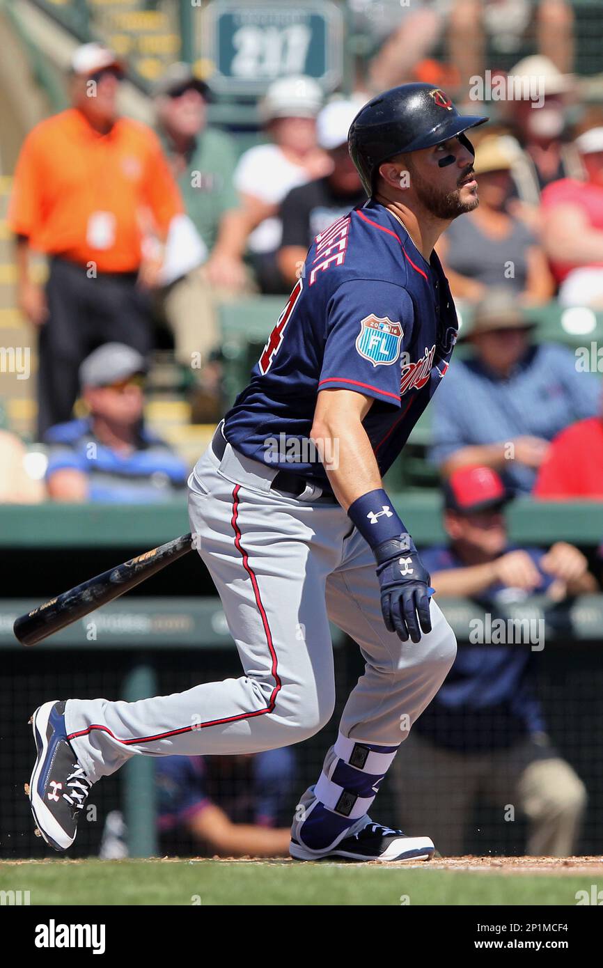 07 MAR 2016: Trevor Plouffe (24) of the Twins during the spring ...