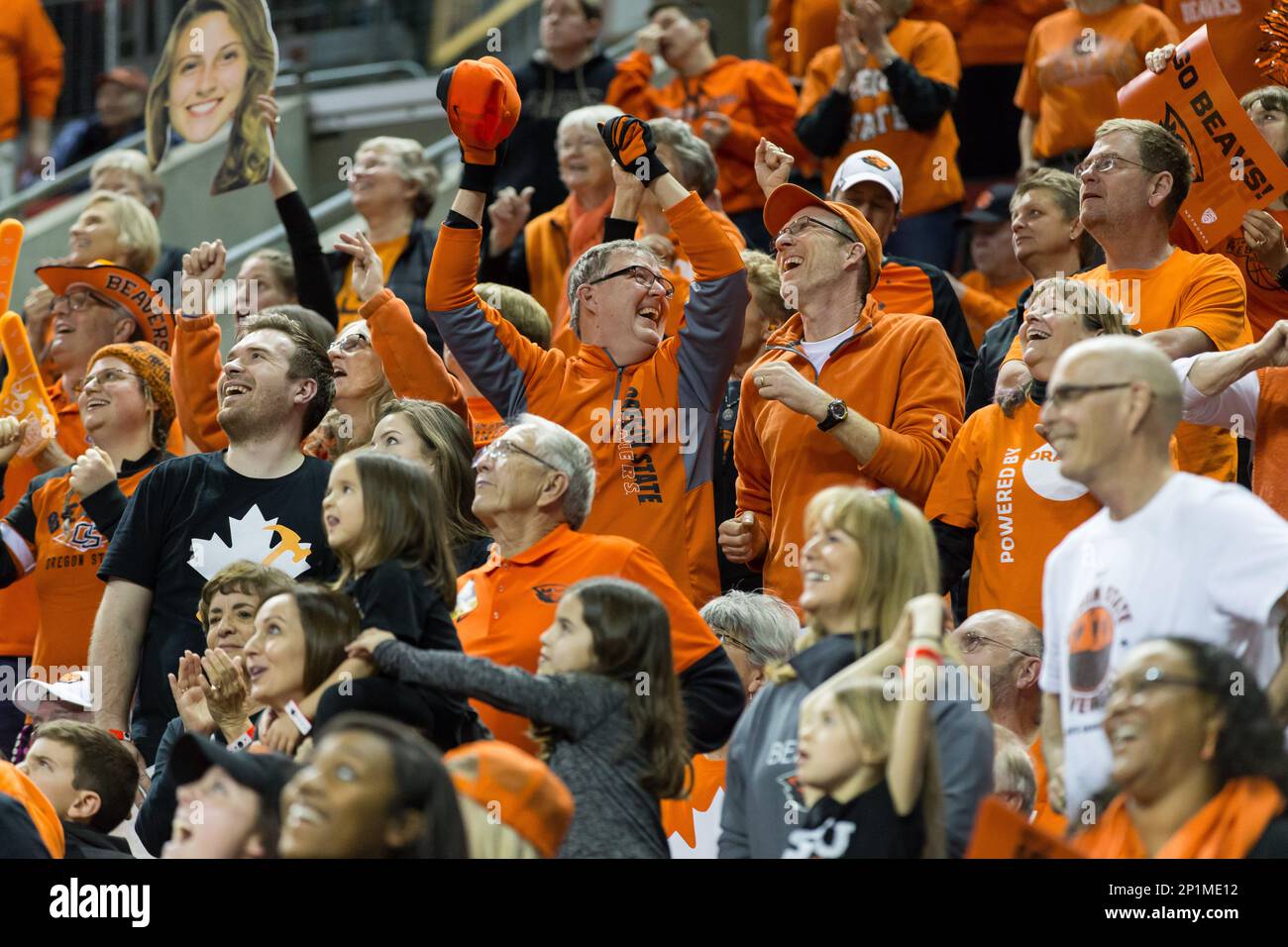 March 6, 2016: Oregon State fans cheer on Oregon State's 69-57 win over ...