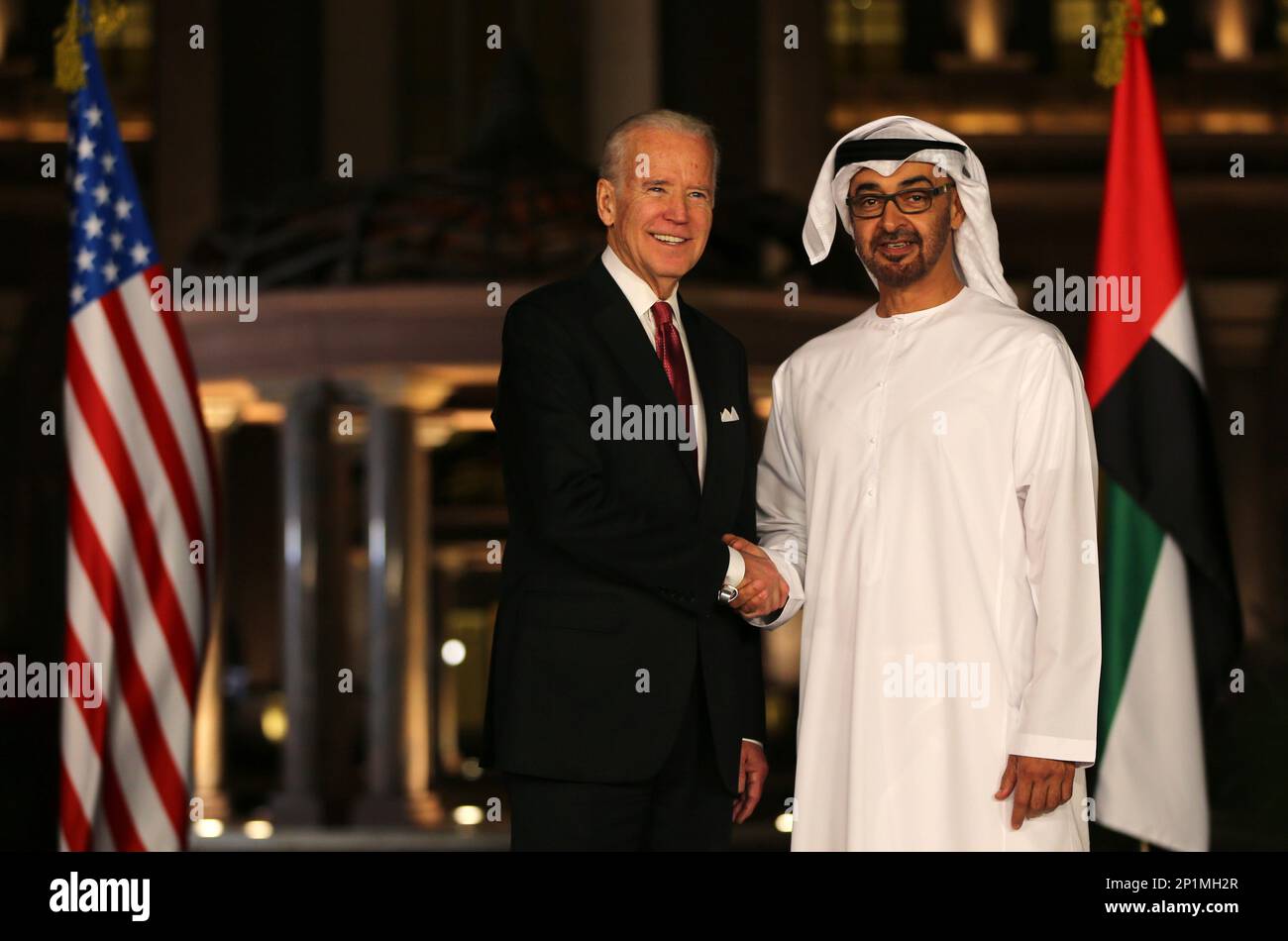Joe Biden, the U.S. Vice President shakes hands with Sheikh Mohammed ...
