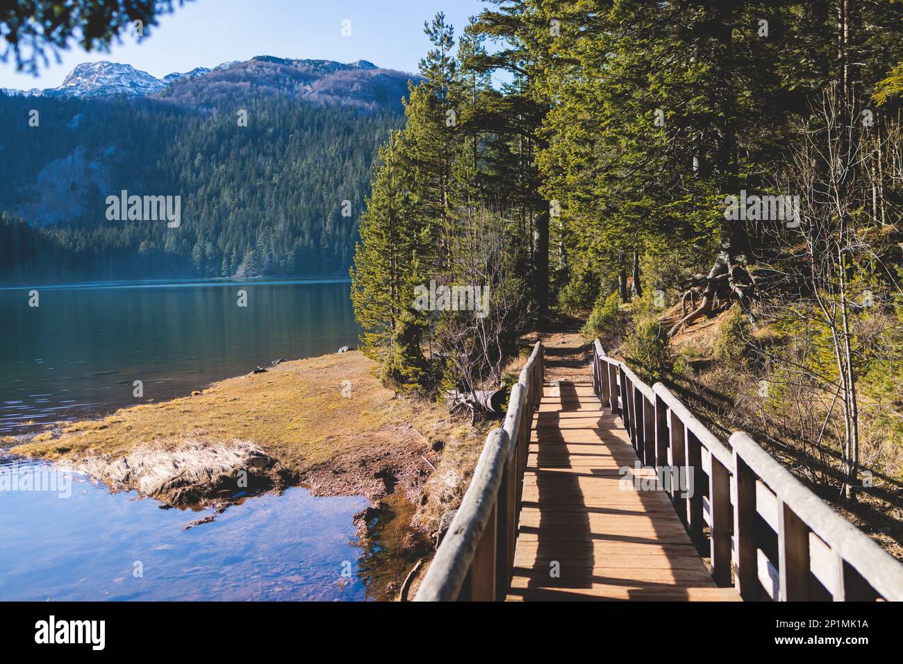 Beautiful view of Black lake, Crno Jezero in Durmitor National Park ...