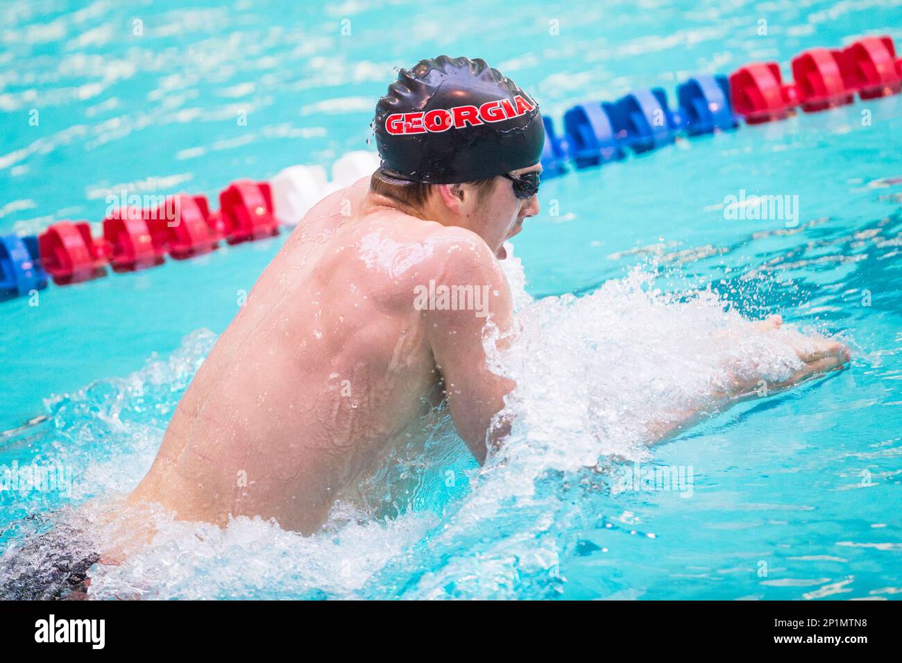 March 04, 2016: Nic Fink competes in the 200m breaststroke preliminary ...