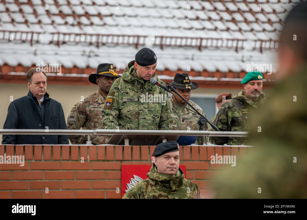 The NATO enhanced Forward Presence Battle Group Poland Croatian army Maj. Nenad Vecenaj ...