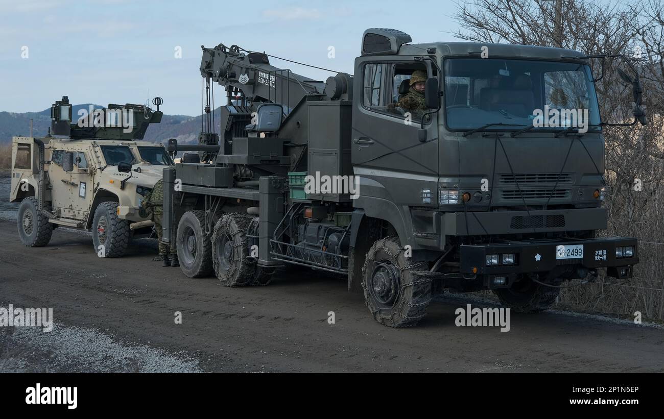 Soldiers with the 1st Regimental Landing Team, Japan Ground Self ...