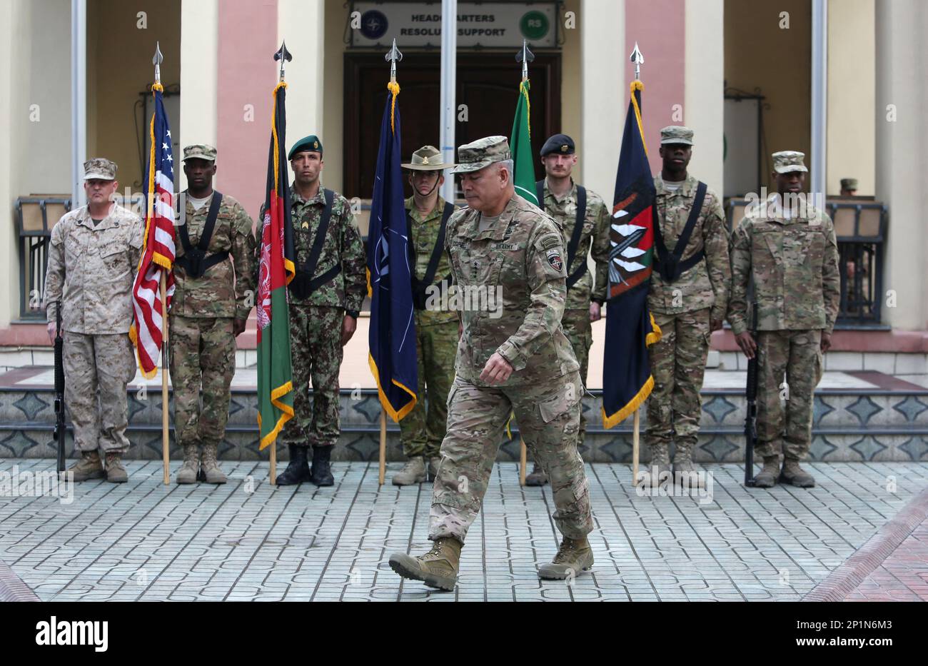Outgoing Commander of Resolute Support forces and United States forces ...