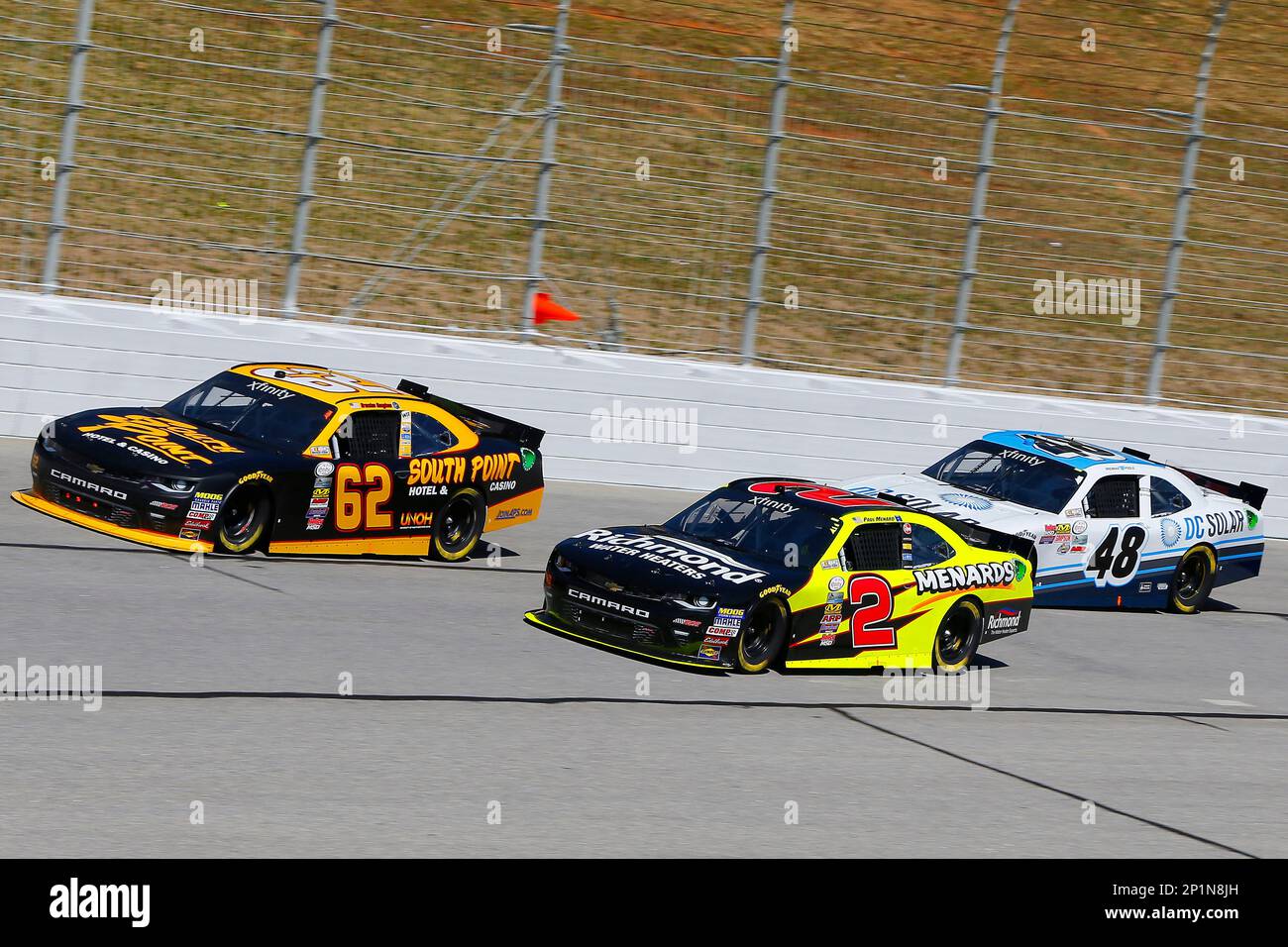 Brendan Gaughan (62), Paul Menard (2) and Brennan Poole (48) during the ...