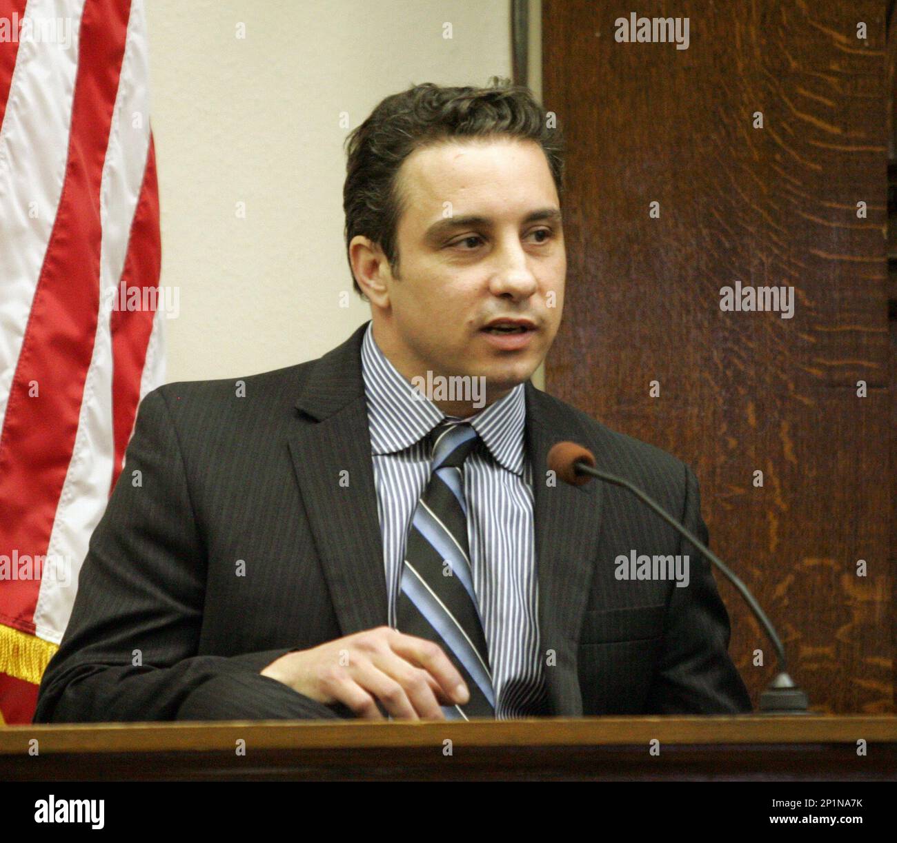 Frank Fazzino testifies during Alexander Fazzino's murder trial Monday ...