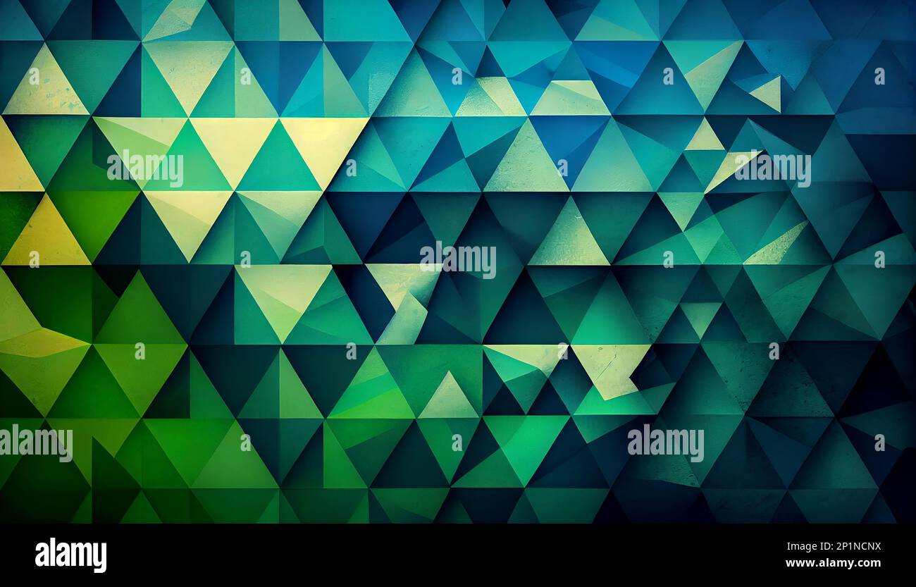 A Repeating Geometric Pattern Of Triangles In Different Shades Of Blue