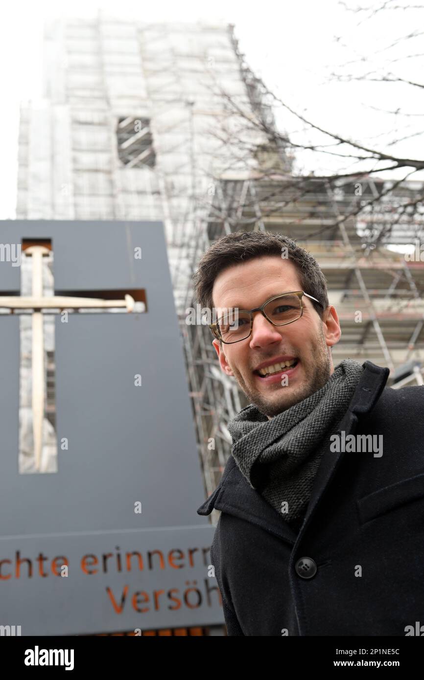 Potsdam, Germany. 03rd Mar, 2023. The new pastor Jan Kingreen stands in ...
