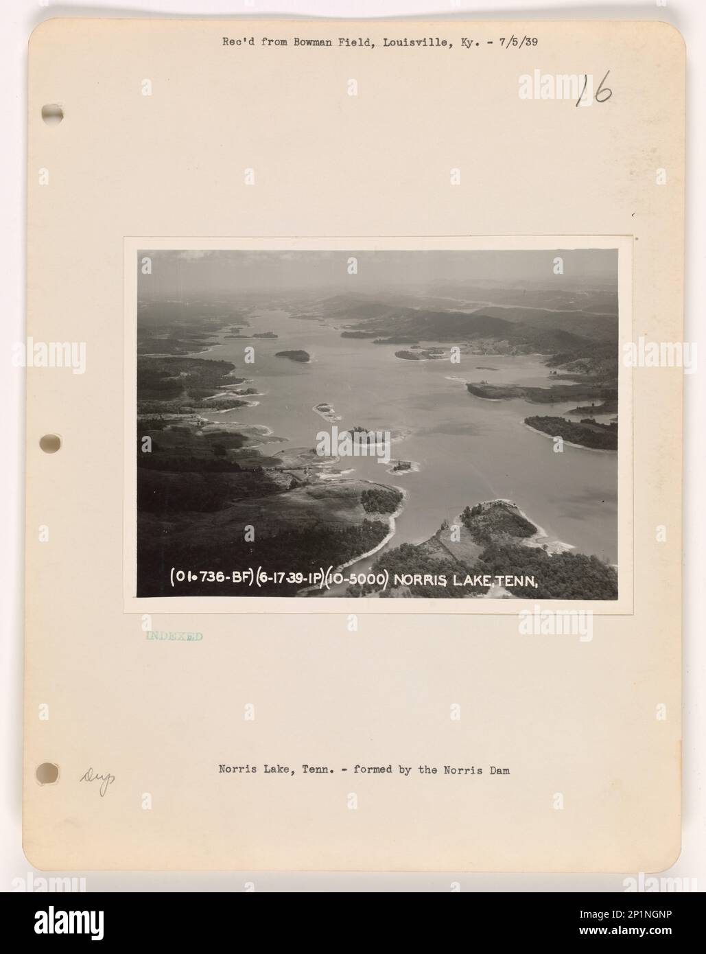 Tennessee - Norris Dam through Norris Lake, Aerial Photograph Stock ...
