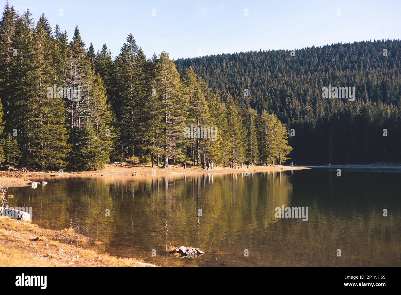 Beautiful view of Black lake, Crno Jezero in Durmitor National Park ...