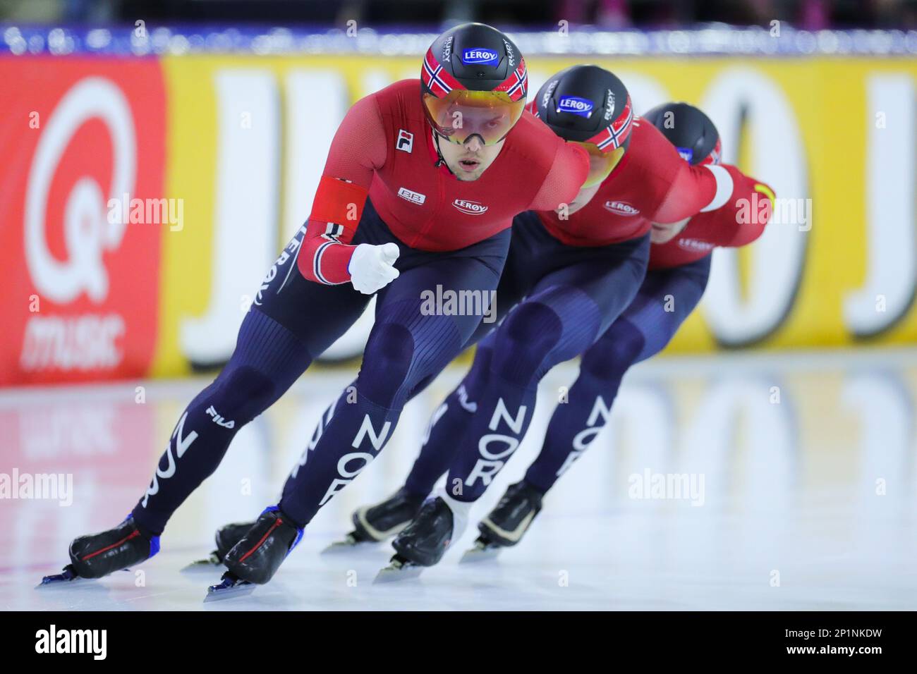 Heerenveen, Netherlands. 3rd Mar, 2023. Team of Norway's Allan Dahl ...