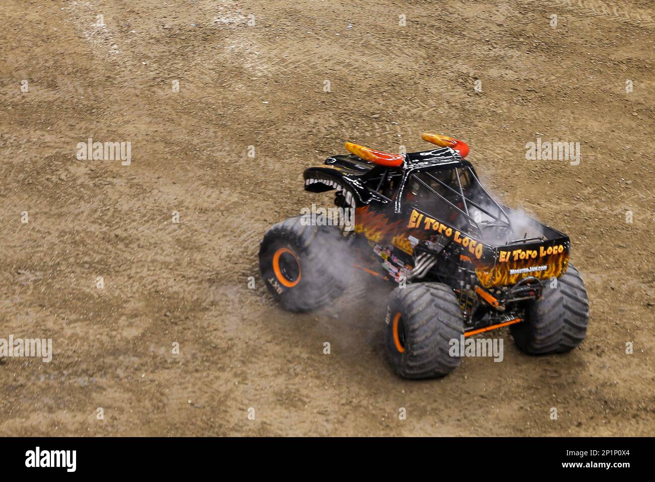February 20, 2016: El Toro Loco monster truck in action during Monster ...